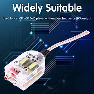 Keenso High to Low Converter, Wire Converter Line Converter Car Audio Hilow Converter Output Impedance Converter