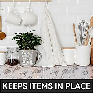 RAY STAR Shelf Liner, Non-Adhesive Refrigerator Liners for Shelves 12*120 inch, Vinyl Shelf Drawer Liner Non-Slip Bathroom Cabinet Liner for Kitchen/Storage/Desks (Floral)