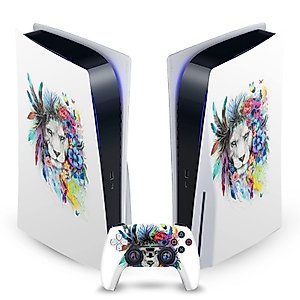 Head Case Designs Officially Licensed Pixie Cold King Of The Lions Art Mix Vinyl Faceplate Sticker Gaming Skin Decal Compatible With Sony PlayStation 5 PS5 Disc Edition Console & DualSense Controller