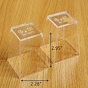 XIGUI 5oz Mini Dessert Cups - Clear Tasting Sample Shot Glasses 25 Piece Reusable of Plastic Dessert, Suitable for Cheese, Desserts, Jelly, Mousse, Ice Cream (Transparent 5oz)