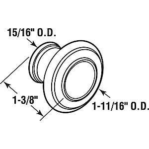 Prime-Line N 7372 Bi-Fold Door Knob – Wide Base and Large Diameter Door Knob For Easy Gripping, Replace Old or Unsightly Knobs, 1-11/16” Outside Diameter, Diecast, Satin Nickel Plated (Single Pack)