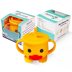 Toddler Cup, Silicone Training Cup, Sippy Cup for Baby, Baby Led Weaning Cup With Lid & Double Handle, Unbreakable, 7oz, 6+ Months