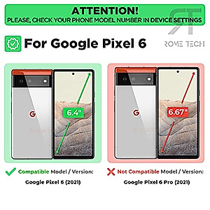 Rome Tech Holster Case with Belt Clip for Google Pixel 6 - Slim Heavy Duty Shell Holster Combo - Rugged Phone Cover with Kickstand Compatible with Google Pixel 6 - Black