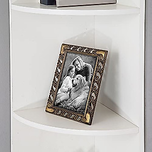 ICE ARMOR 5 Tier Corner Bookcase Wooden Display Bookshelf Storage Rack Multipurpose Shelving Unit for Living Room Home Office in White Wood