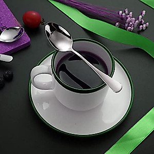 Glitterymall 12PCS Stainless Steel Cocktail Tasting Appetizer Cake Fruit Forks and Tea Dinner Server Spoon Kitchen Accessory Wedding Party (6 forks 5'' and 6 spoons5'')