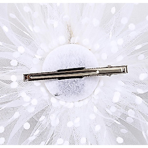 QIYIFAN Women's Feather Mesh Flower Fascinator with Headband and Clip Wedding Tea Party Kentucky Derby Fascinator Hats for Ladies White