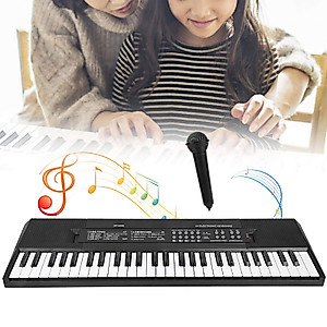Portable Electronic Organ, Elegant Electronic Keyboard, Mini Electronic Keyboard, 54‑Key Electronic Organ, School for Chidren Home Adult