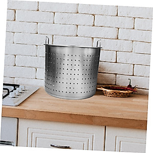 DOITOOL Crawfish Leaky Pot Crawfish Seafood Pot Seafood Boil Pot Stainless Steel Crawfish Pot Crawfish Crab Steamer Pot Strainer Basket Stock Pot Insert for Outdoor Cooking Accessories Silver
