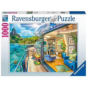 Ravensburger Tropical Island Charter – 1000-Piece Jigsaw Puzzle | Unique Softclick Technology | Vibrant, Glare-Free Imagery | Perfect for Adults and Ages 14+