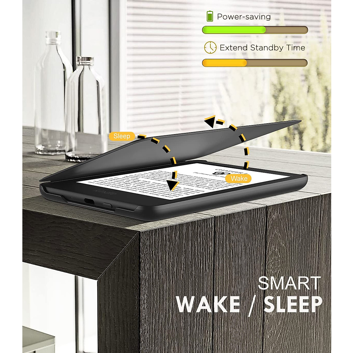 MoKo Case Fits 6" All-New Kindle (11th Generation-2024/2022 Release), Lightweight Shell Cover with Auto Wake/Sleep for Kindle 2024/2022 11th Gen e-Reader, Black