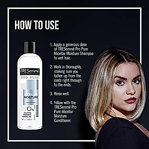 TRESemme Pro Pure Micellar Moisture Shampoo, Paraben and Dye Free, Daily Moisture for Dry, Dull Hair, Unisex, 16 fl oz
