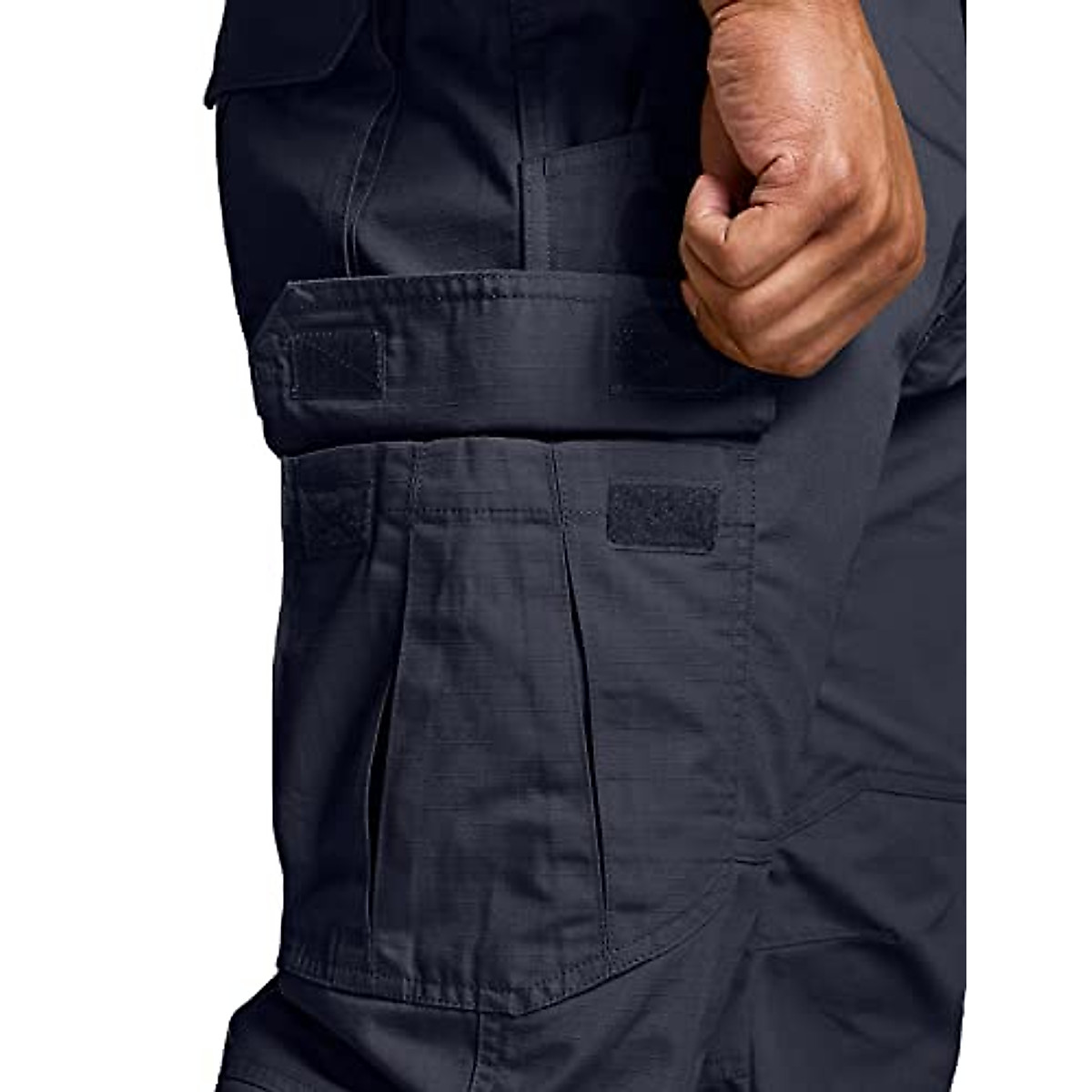 CQR Men's Tactical Pants, Water Resistant Ripstop Cargo Pants, Lightweight EDC Work Hiking Pants, Outdoor Apparel, Duratex Police Navy, 28W x 30L