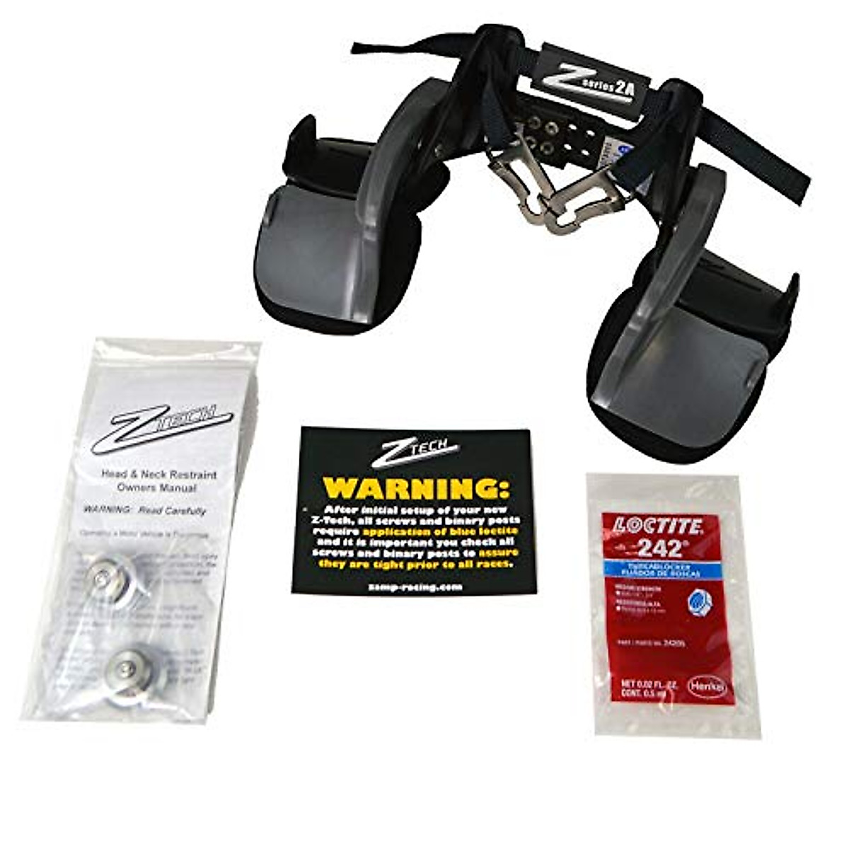 Z-Tech Series 2A SFI 38.1 Head and Neck Restraint Certified Black/Gray One Size Fits All