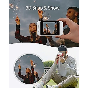 QooCam EGO Instant View 3D Camera Binocular 4K Sports Camera VR Adaptation 3D Lipo Vlog Camera HD (White)