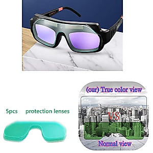 Welding Glasses True Color View -1/1/1/2 Optical Clarity Welding Goggle Protective Mask Solar Automatic Dimming Professional Eye Protection PC Glasses