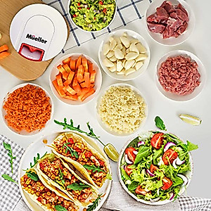 Mueller Salad Spinner with QuickChop Pull Chopper, Vegetable Washer with Bowl, Anti-Wobble Tech, Lockable Colander Basket and Lid with Pull Cord - Lettuce Washer and Dryer