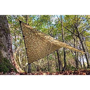 DD Hammocks - DD Tarp 3.5 x 3.5 - MC (11.5ft x 11.5ft) - 100% Waterproof Lightweight & Multifunctional Large Camo Rainfly Tarp Tent Shelter for Camping Bushcraft & Hiking Adventure