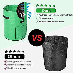 TENOVER 2-Pack 10 Gallon Potato Grow Bags 2022 New Upgraded Potato Growing Bags Planting Bag with Flap and Handles Vegetable Grow Bags for Plant,Potato,Tomato,Carrot,Onion Green