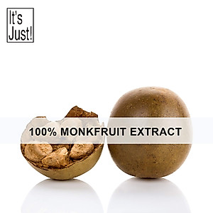 It's Just! - 100% Monkfruit Extract Powder, Keto Friendly Sweetener, Monk Fruit, Sugar-Free, Non-GMO, Non-Glycemic (25% Mogroside V, 1.5oz / 42g)