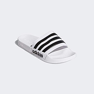 adidas Men's Adilette Shower Slides White/Core Black/White 10