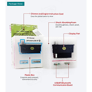 RD DPS5005 USB DC 6-55V to 0-50V 5A Constant DC DC Voltage Current Step-down Power Supply Module Buck Voltage Converter Voltmeter communication(DPS5005-USB-BT)
