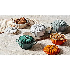 Le Creuset Stoneware Figural Pumpkin Petite Cocotte, 12 oz., Persimmon