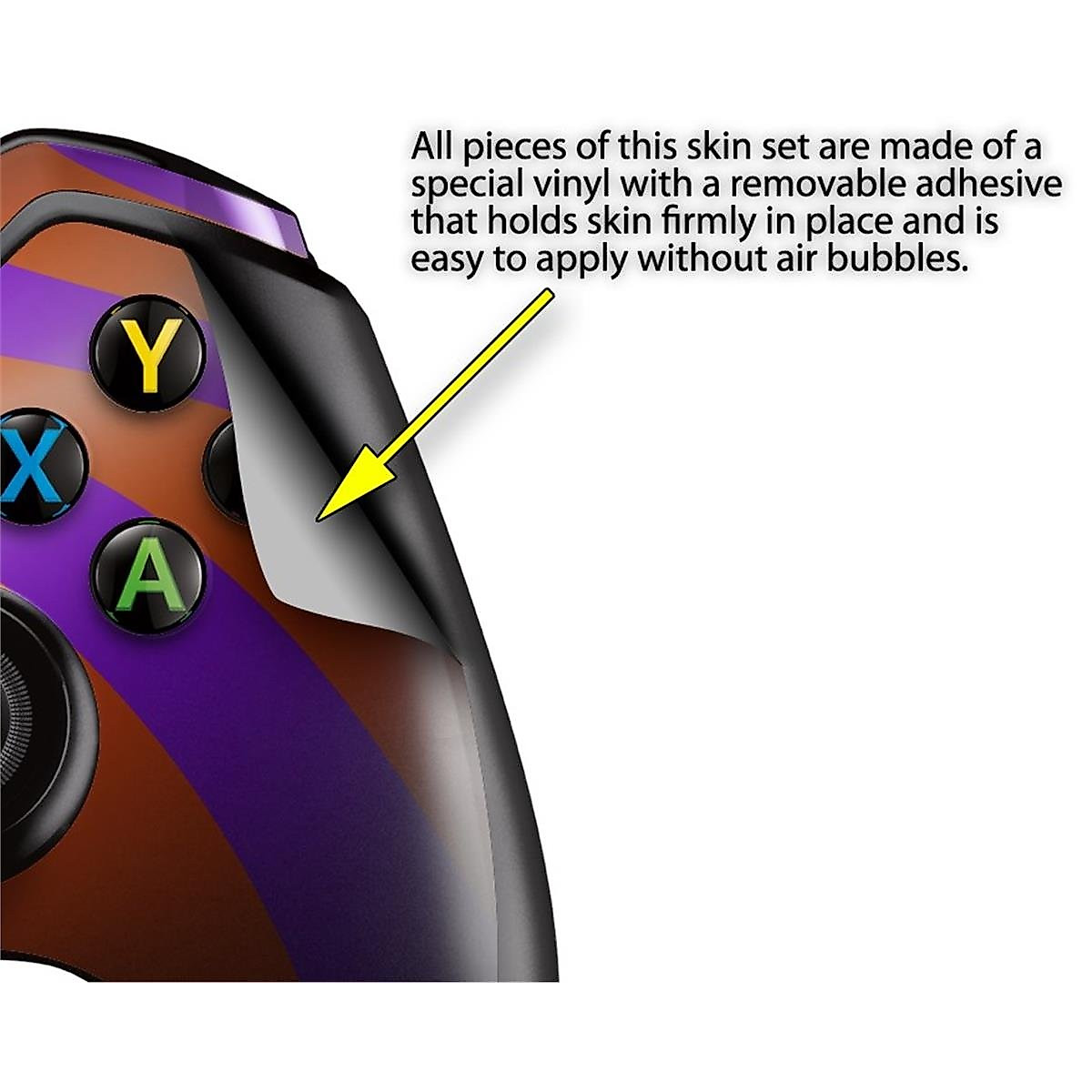 WraptorSkinz Decal Style Vinyl Skin Wrap compatible with XBOX One Original Wireless Controller Two Tone Waves Purple Red