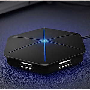 WJCCY 6 Port USB2.0 Hub 1m Cable Splitter with TF SD Card Reader Cool Light Charging USB 2.0 3.0 Hub for Multi-Device Desktop Laptop