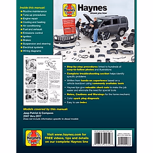 Jeep Patriot & Compass (07-17) Haynes Repair Manual