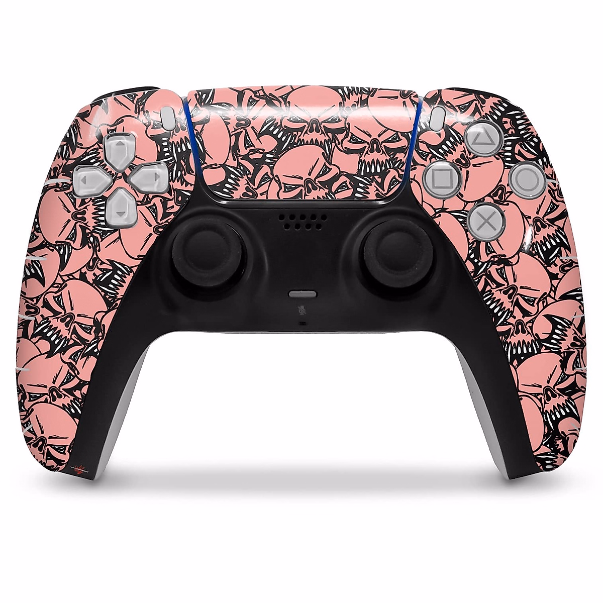 WraptorSkinz Skin Wrap compatible with Sony PS5 DualSense Controller Scattered Skulls Pink (CONTROLLER NOT INCLUDED)