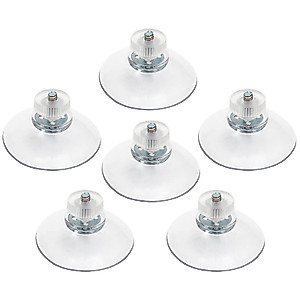Piutouyar 41 mm/ 1.6 Inch Plastic Sucker Pad Holder, Round Strong Transparent Suction Pads, PVC Sucker with Screw Nut for Bathroom Wall, Window, Car Shade Cloth(6Pcs)