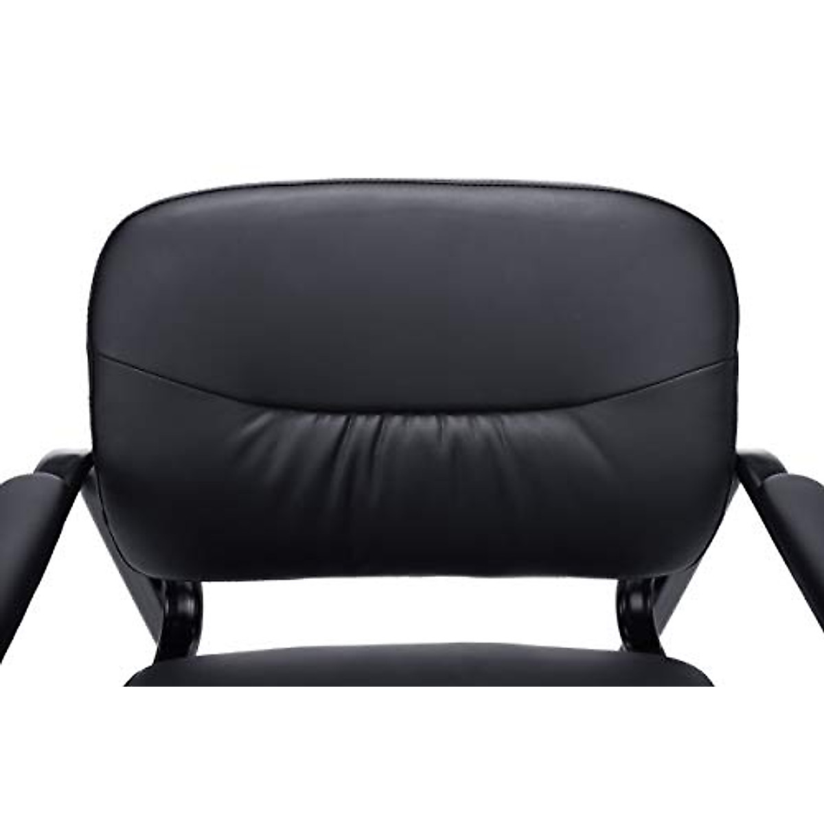 OFM ESS-9015 Bonded Leather Executive Side Chair with Sled Base, Black, Black