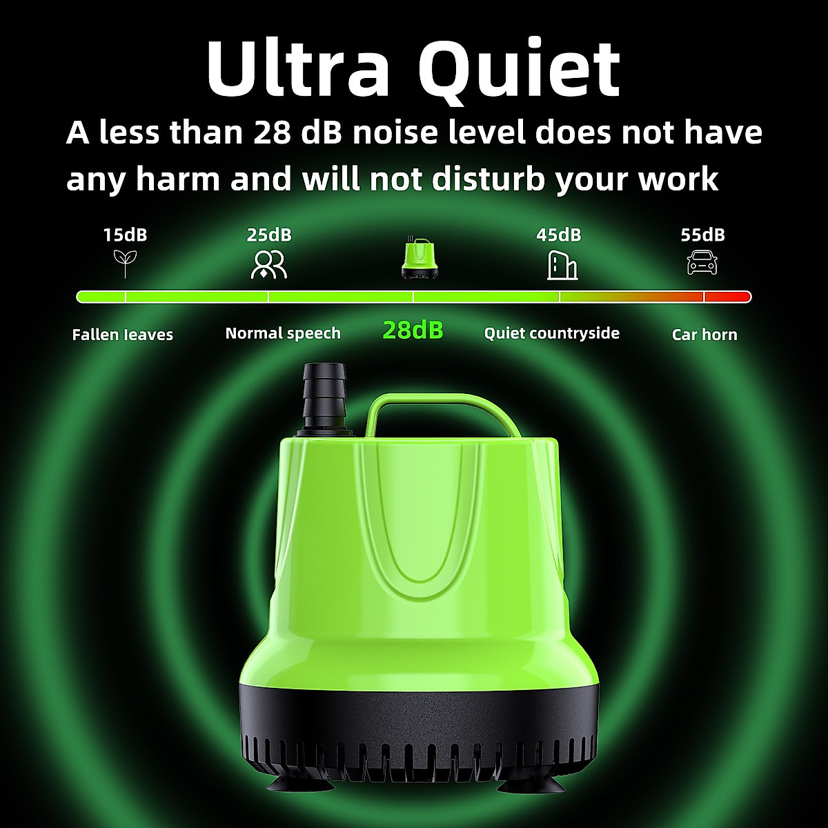 FREESEA Fountain Submersible Water Pump: 1100 GPH 100W Small Sump Pump for Outdoor Pond Hydroponic Statuary Waterfall Aquarium Fish Tank