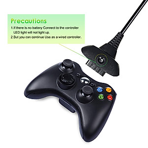 2Pack 6Ft Charging Cable for Xbox 360, Wireless Controller USB Charging Cable Compatible with Microsoft Xbox360 / xBox 360 Slim Wireless Game Controllers