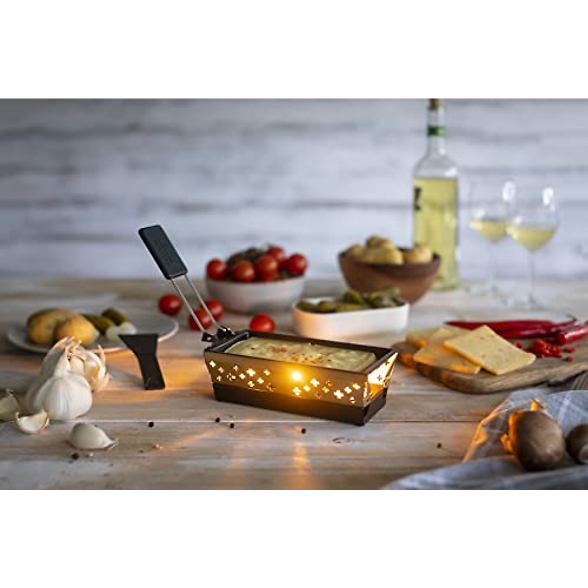 Kuhn Rikon Mini Candle Light Raclette Set, Small, Gold