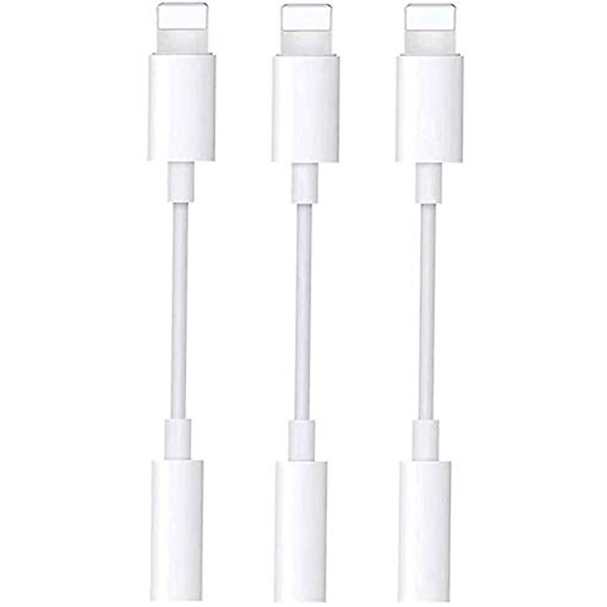 [Apple MFi Certified] Lightning to 3.5 mm Headphone Adapter, 3 Pack for iPhone Dongle Aux Headphones Jack Adapter Cable Connector Compatible with iPhone 13/12/11/Xs/XR/X/8/7/iPad/iPod, All iOS Systems