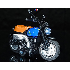 Gilumza Pull Back Motorcycle Toys, Tiny Gift with Music Lighting, Classic Motorcycles Toy for Boys Kids Age 3 4 5 6 7 8 Year Old (White)