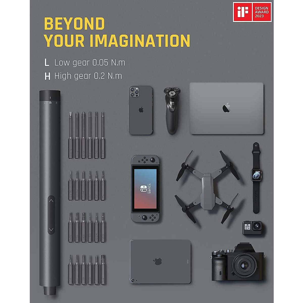 Fanttik E1 Max 3.7V Mini Precision Electric Screwdriver (5/32‘’Hex) & L1 Pro 3.7V Cordless Screwdriver (1/4''Hex)