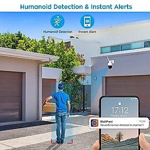 xmartO [Auto Track & 240x Zoom] Unicorn PRO 2K HD Wireless Security Camera Outdoor Pan/Tilt/Zoom (Auto Zoom, Enhanced 2-Way Audio,Smart 720lm Flood Lights & 260ft IR Night Vision, 2.4G WiFi