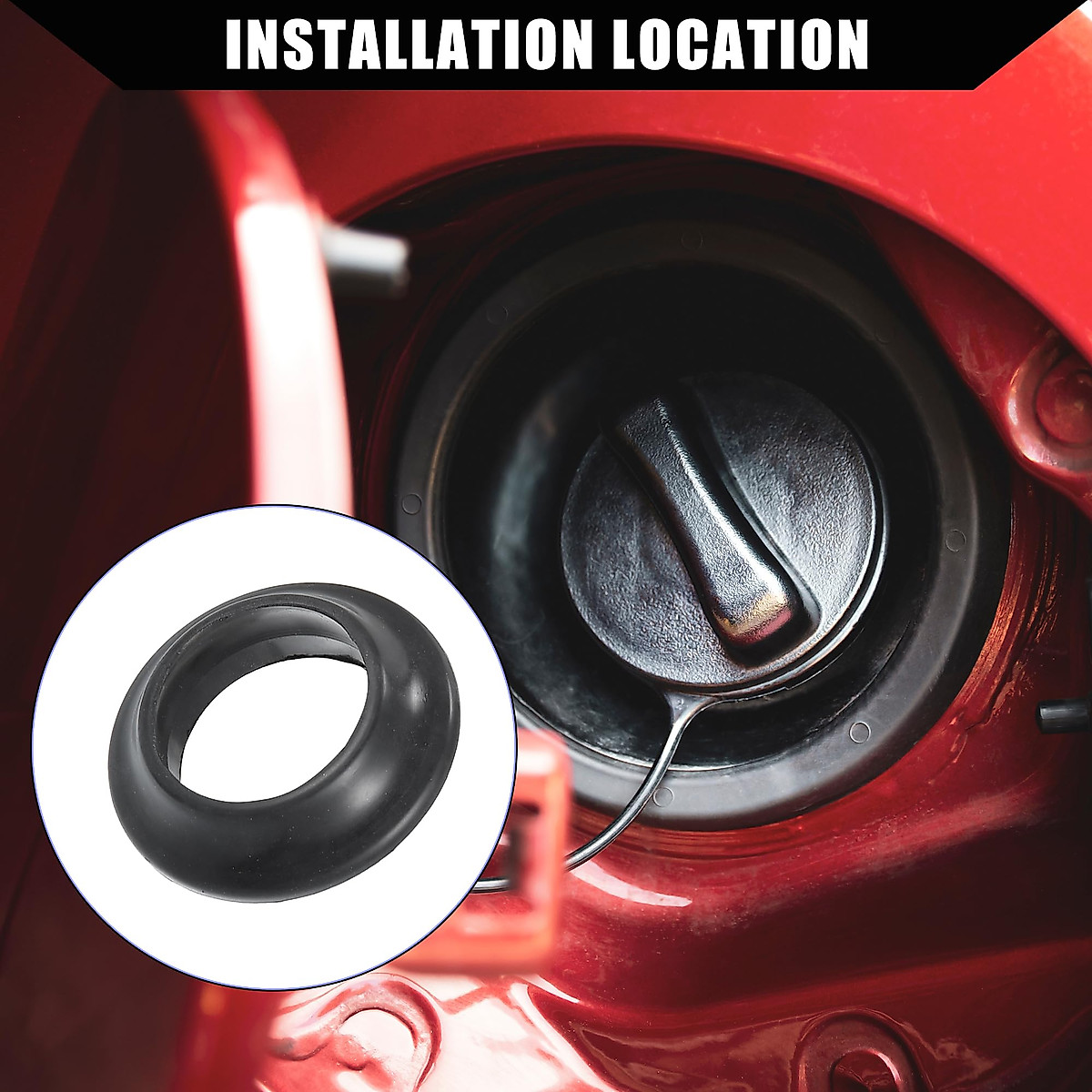 Hihaha F09-15165-115 Gas Tank Fuel Neck Grommet for Ford F-100 1957-1969 for F-250 1957-1969 / Rear Filler Neck Tube Rubber Grommet/Seal Rubber / 1Pcs Black