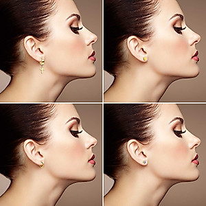 OIDEA 15 Pairs Earrings for Men: Stainless Steel Earrings Stud Kit for Men Women Fashion Piercing Jewelry Cross Dangle Hoop Earrings Set Gifts