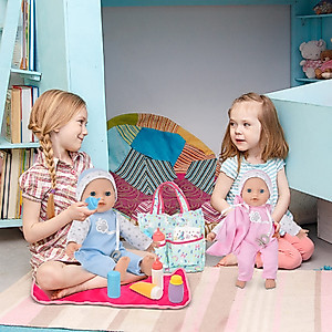 Gift Boutique Twin Baby Dolls with Accessories, Soft Body Girl Doll & Baby Boy Doll with Diaper Bag Doll Care Kit with Feeding Bottles, Pacifiers, Diaper & Changing Accessories Set for Toddlers & Kids