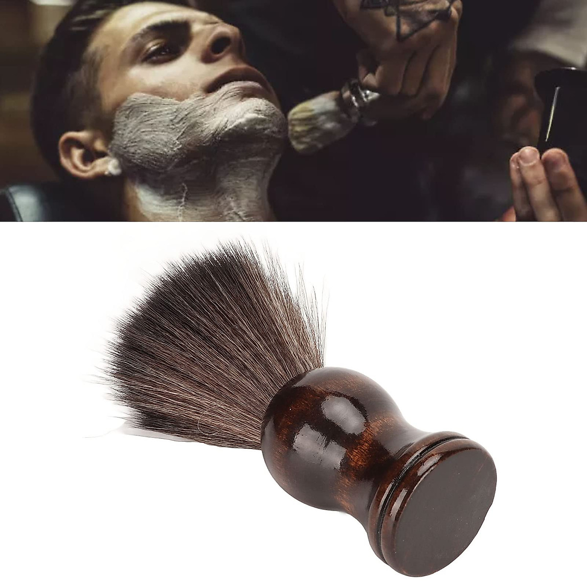 Beard Brush for Men, Nylon Bristles Shaving Brush, Quick Dry Dirt Removal Men Shaving Brush for Home and Salon