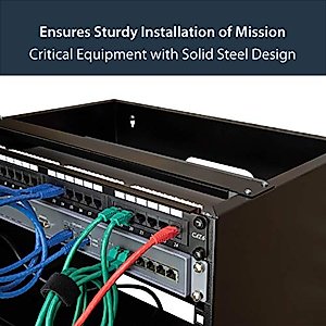 StarTech.com 8U Wall Mount Patch Panel Bracket - 13.75 inch Deep - 19" Patch Panel Rack for Shallow Network Equipment- 80lbs Capacity (WALLMOUNT8)