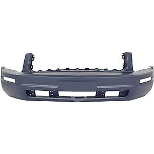 Evan Fischer Front Bumper Cover Compatible with 2005-2009 Ford Mustang, Primed For Models With Fog Light Holes With turn signal light holes With Pony Package FO1000574