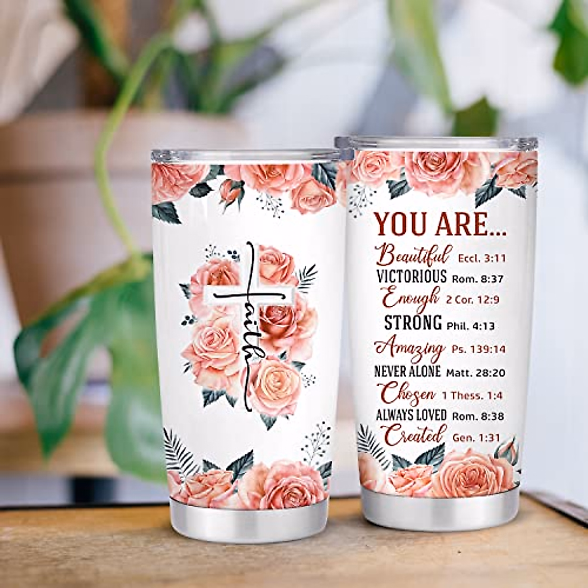 Christian Tumbler Gifts for Women, Religious Gifts, Inspirational Gifts with Bible Verse God - Mothers Day, Birthday Gifts for Her, Best Friend, Sister, Coworker, Mom - 20oz Faith God Tumbler