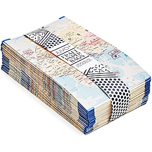 BLUE PANDA 36 Pack World Map Travel Favor Bags with Stickers Gift Bag for Travel Themed Party Decorations - Birthday Baby Shower Goodie Bags for Kids (8.7 x 5.15 In) - Travel Theme Party Favors