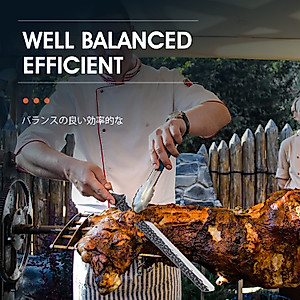 Huusk Japan 12 Inch Hand Forged Slicing Knife for Meats, Ribs, Roasts - Brisket Carving Knife for BBQ and Christmas Gifts