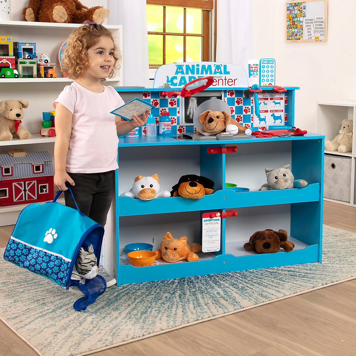 Melissa & Doug Animal Care Veterinarian and Groomer Wooden Activity Center for Plush Stuffed Pets (Not Included)