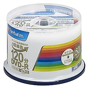 Mitsubishi Chemical Media Verbatim DVD-r CPRM 1 modified for recording 120 minutes 1-16 x 50 spindle case Pack wide print compatible WhiteLabel VHR12JP50V4
